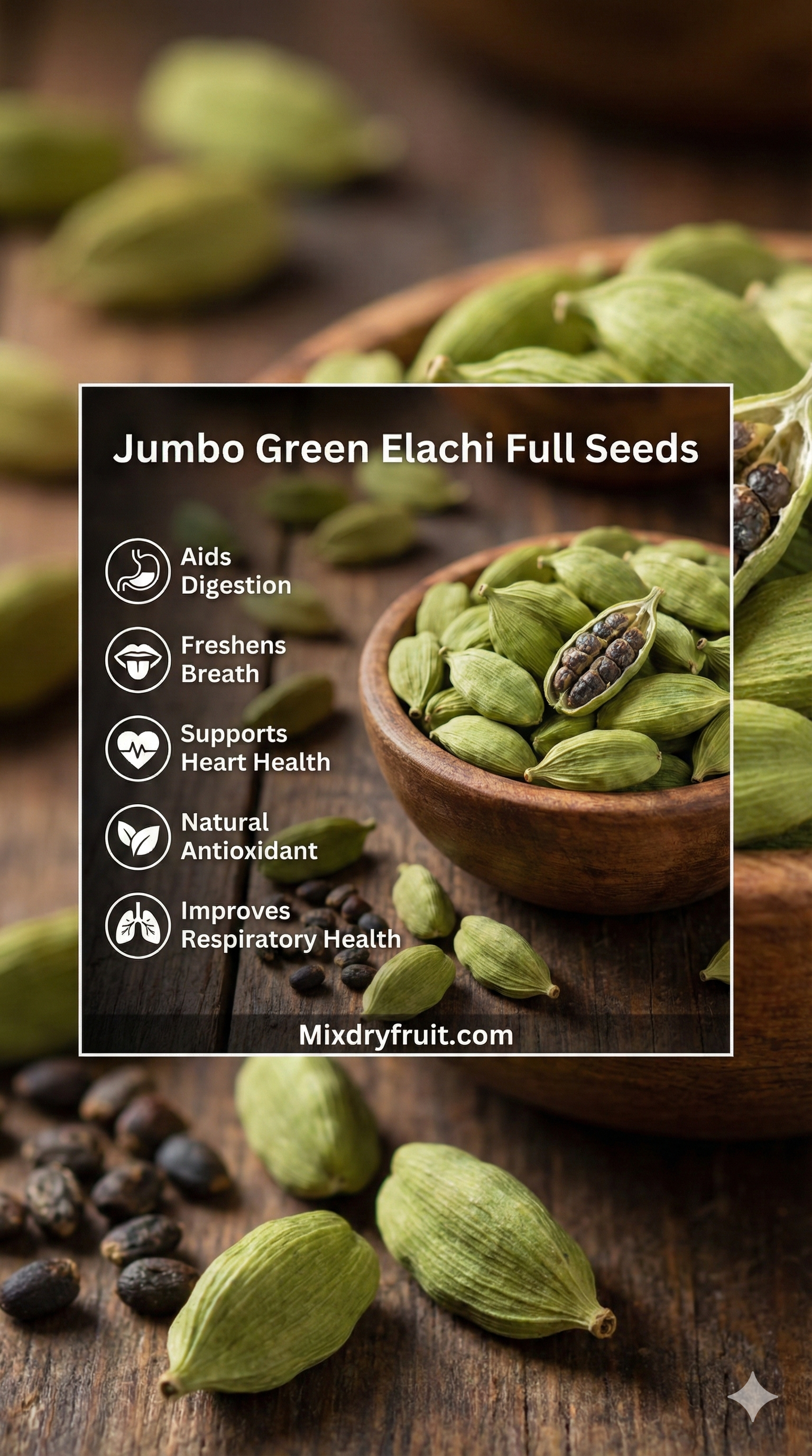 8-9MM Jumbo Green Elachi Full Seeds 100gm – Mixdryfruit.com